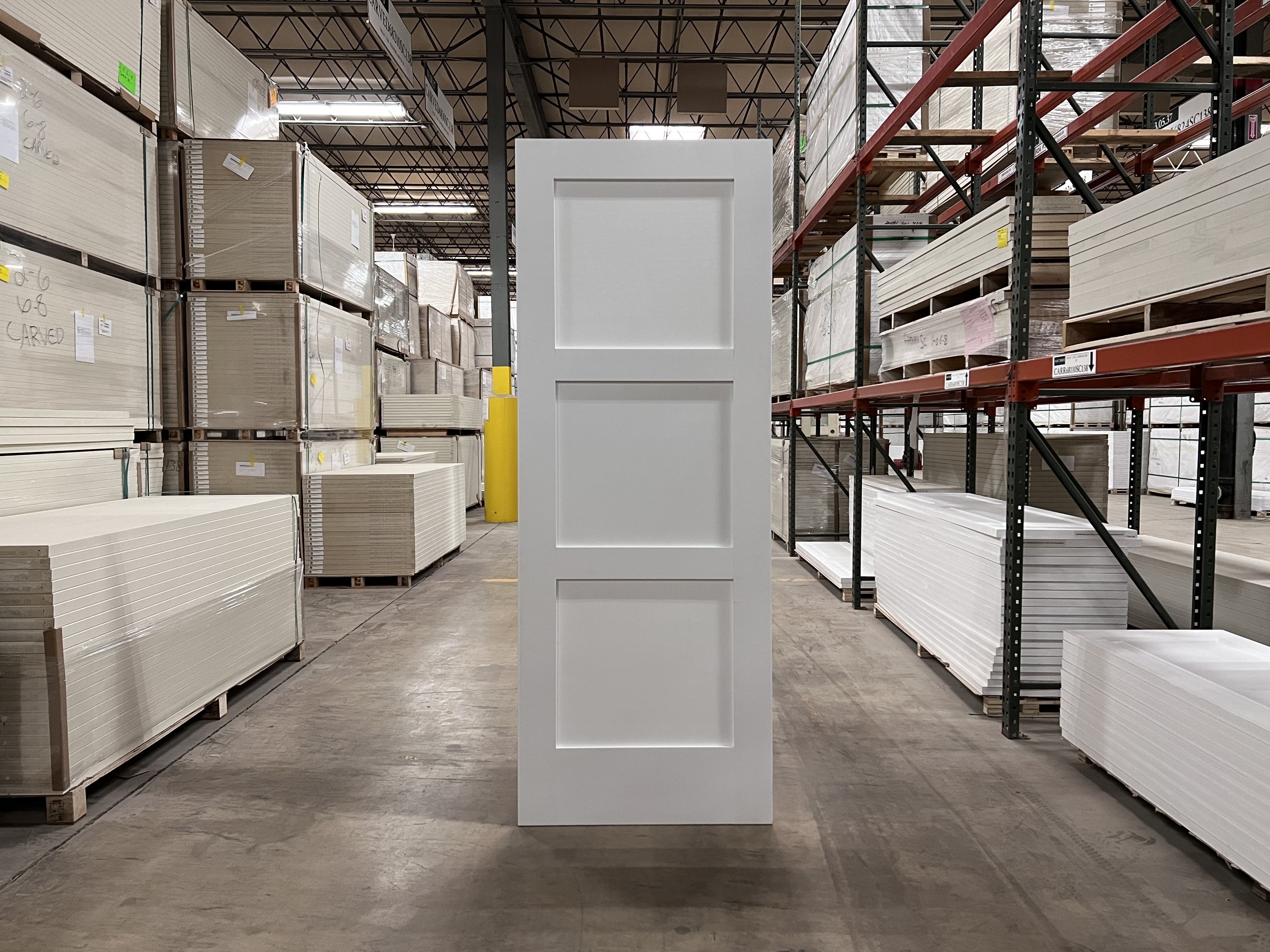 3 Panel Equal Shaker Primed Slab 6'8" (80") 1-3/8 – IMPRESSA DOORS